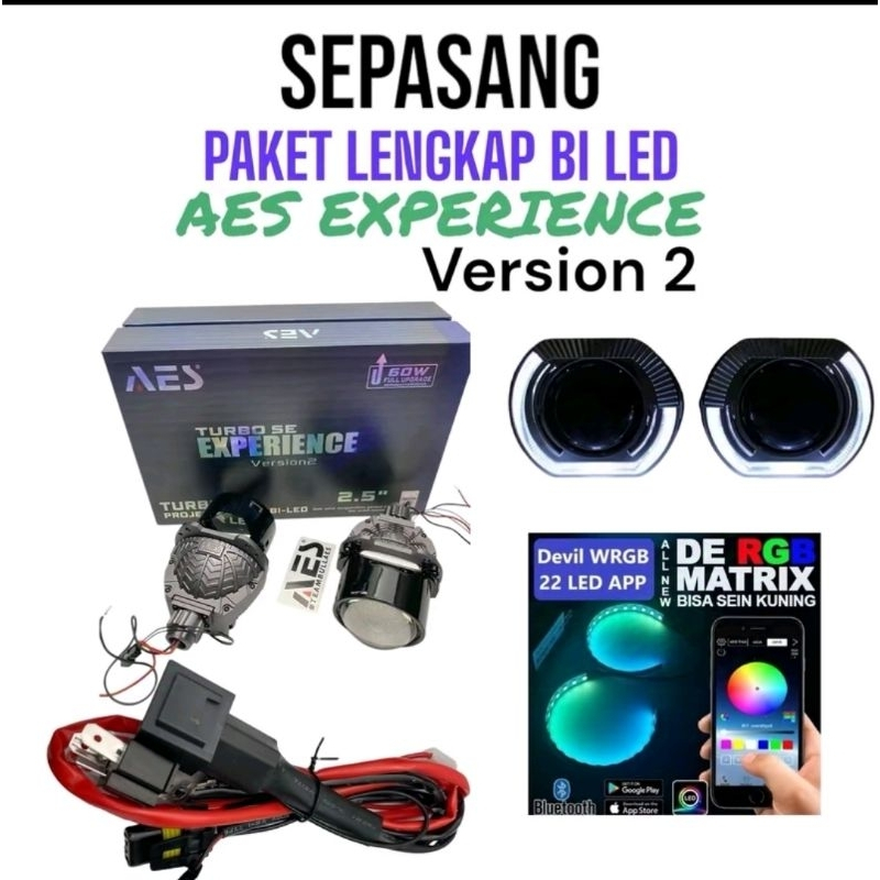 Jual Paket Komplit Biled Aes Turbo Experience 2.5 inch v2 60 Watt Motor ...