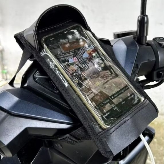 Jual HOLDER HP MOTOR WATERPROOF BAHAN KULIT SINTETIS HOLDER HP OJEK ONLINE BISA UNTUK SEMUA ...
