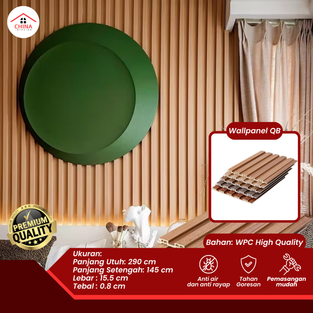 Jual Wood WPC Wall Panel 290x16 cm Tebal 8mm Dekorasi Dinding Anti ...