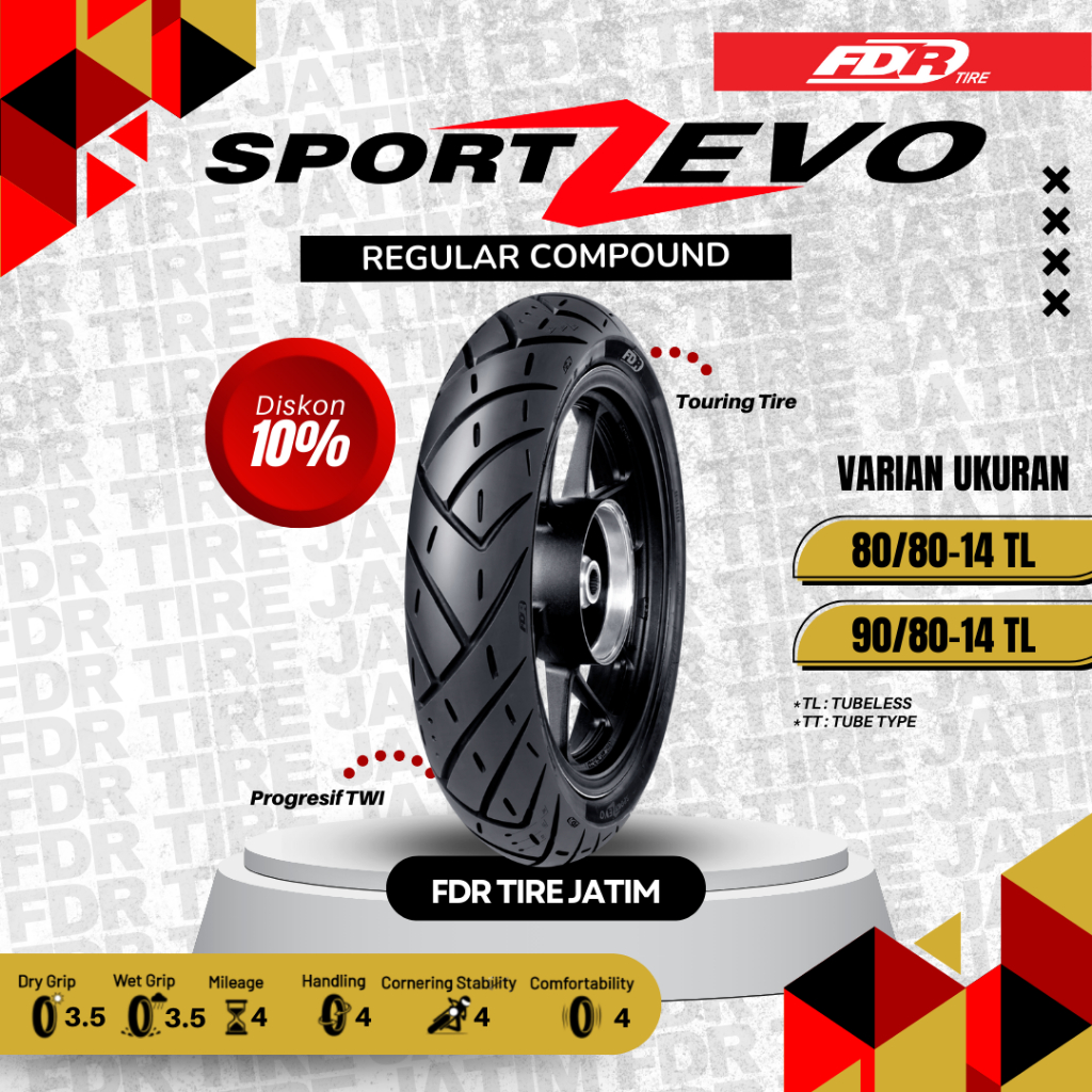 Jual FDR TL SPORT ZEVO Reguler Ban Motor Ring 14 - Tubeless | Shopee Indonesia