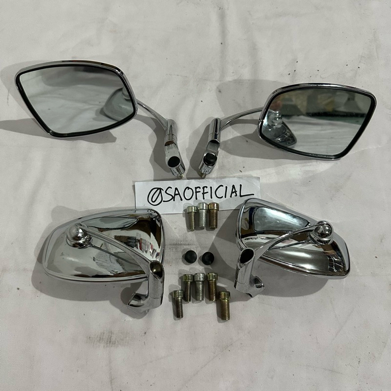 Jual (CUCI GUDANG) Spion Sepion Tanduk Kotak Oval Klasik Retro Chrome Petak Classic Astech ...