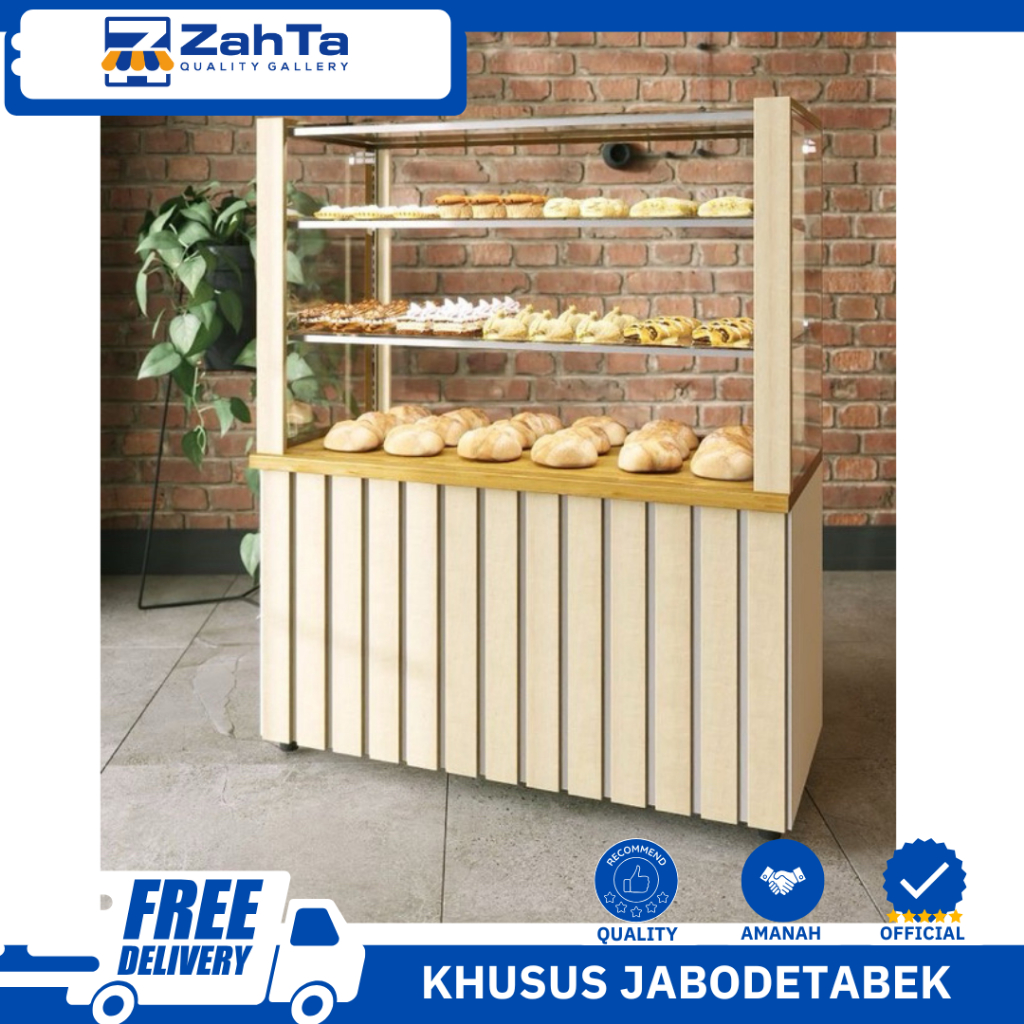 Jual ZAHTA - RAK DISPLAY TOKO BAKERY KOMBINASI KACA DAN PANEL WOOD ...