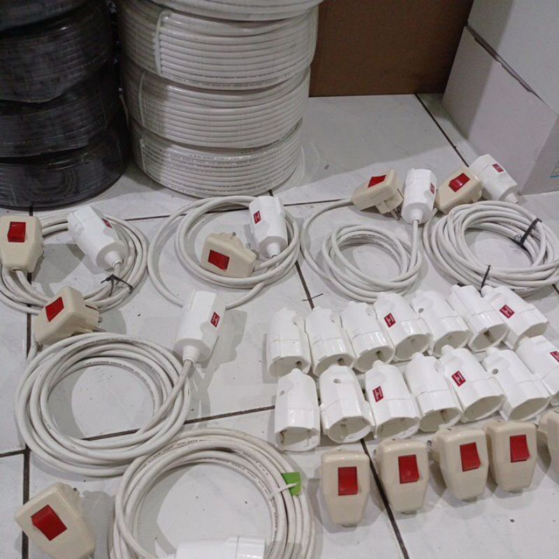 Jual Kabel sambungan loyal+steker lampu on/of kuningan rakitan panjang ...