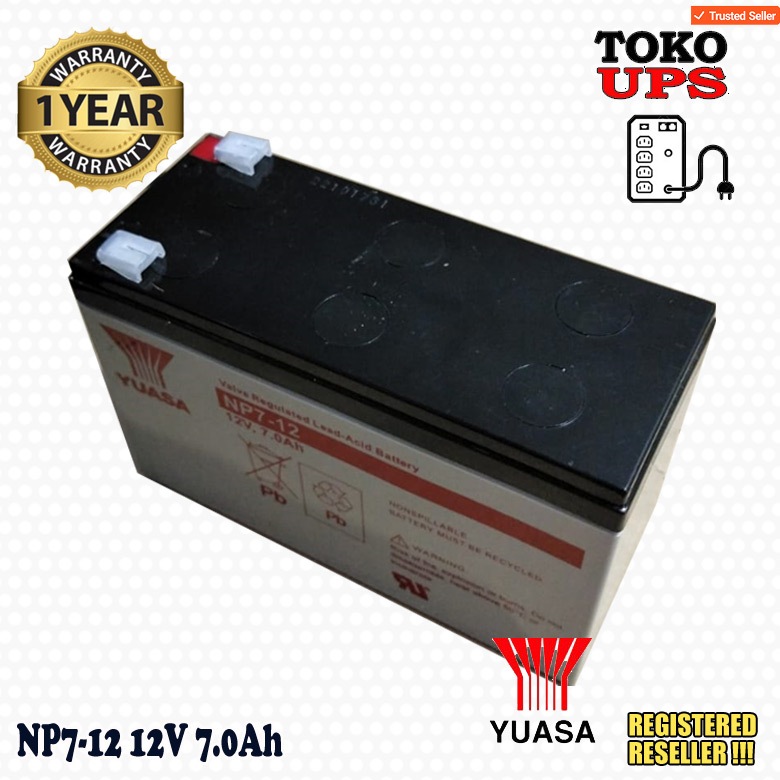 Jual Yuasa NP7-12 Battery Aki accu Kering UPS 12V 7AH | Shopee Indonesia