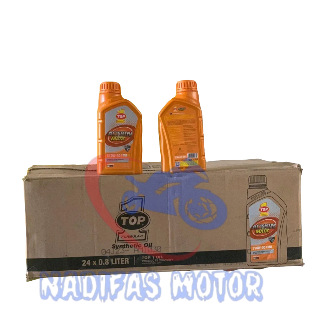 Jual Oli TOP1 ACTION MATIC Original 0.8 L 10W-30 1 Dus Isi 24 Botol Oil Motor Matik TOP 1 ...