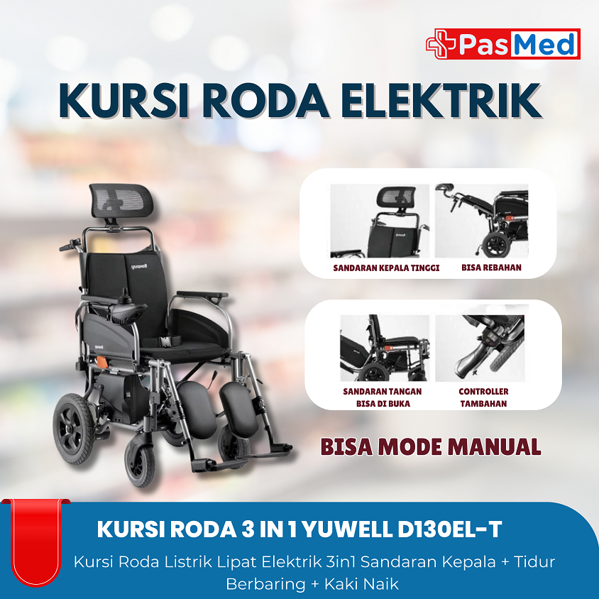 Jual Kursi Roda Listrik Lipat Elektrik 3in1 Sandaran Kepala + Tidur ...