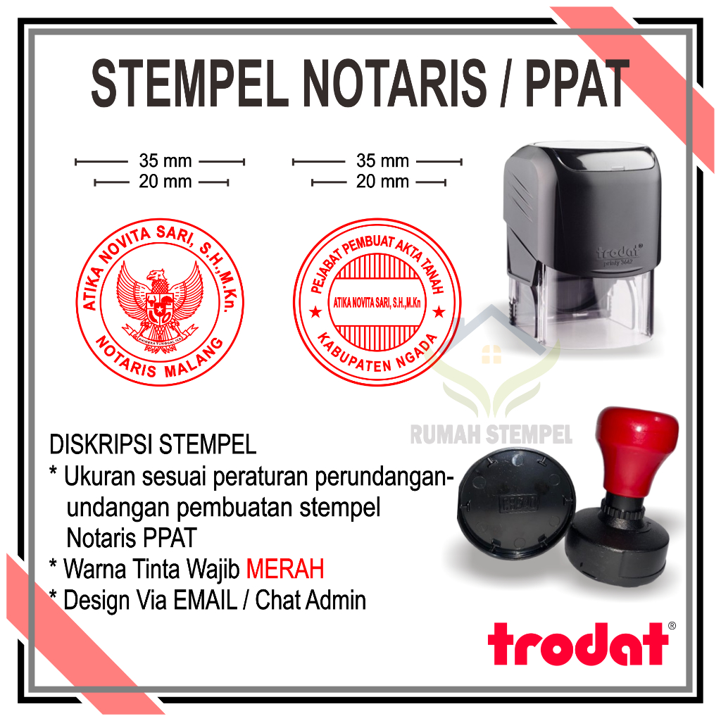 Jual Stempel Notaris / PPAT, ORIGINAL TRODAT & Flash Stamp TERMURAH ...