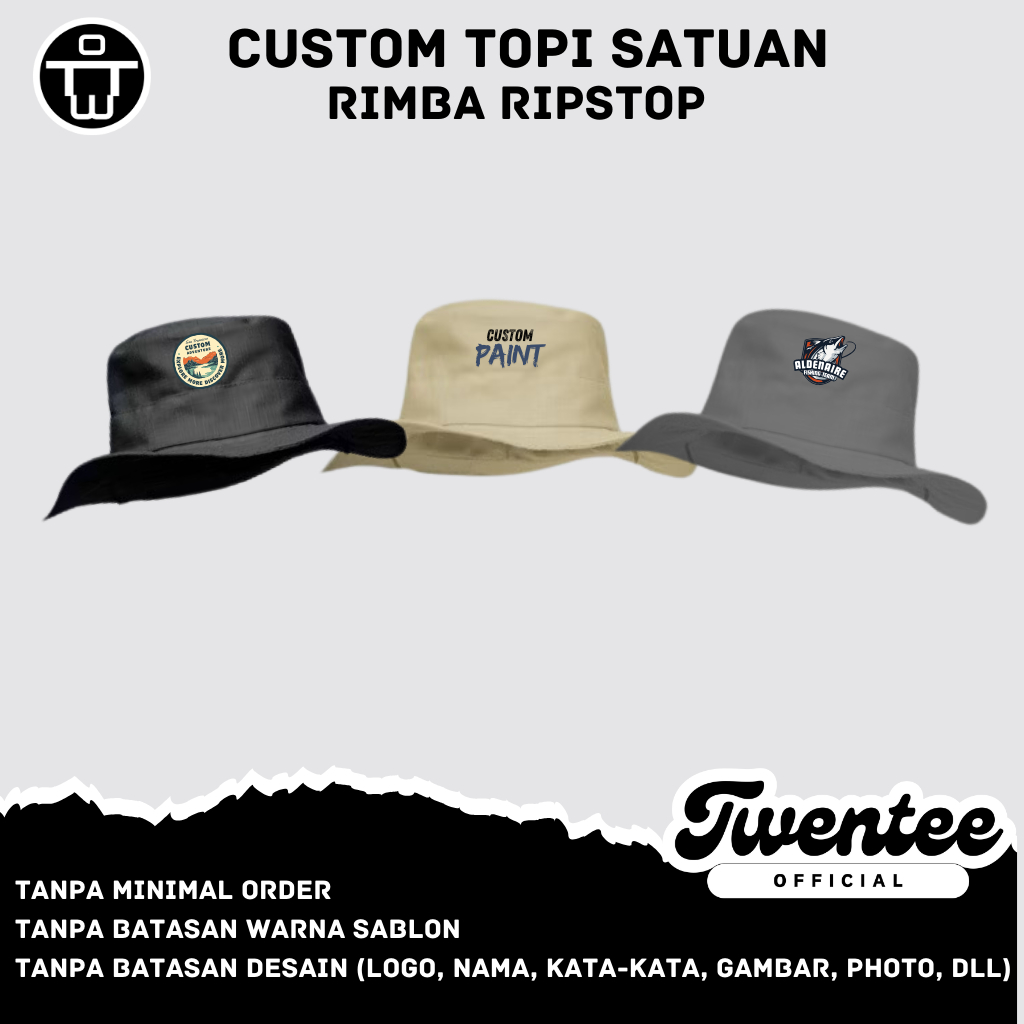 Jual TWENTEE - Topi Rimba Ripstop Sablon Custom Satuan DTF | Shopee ...