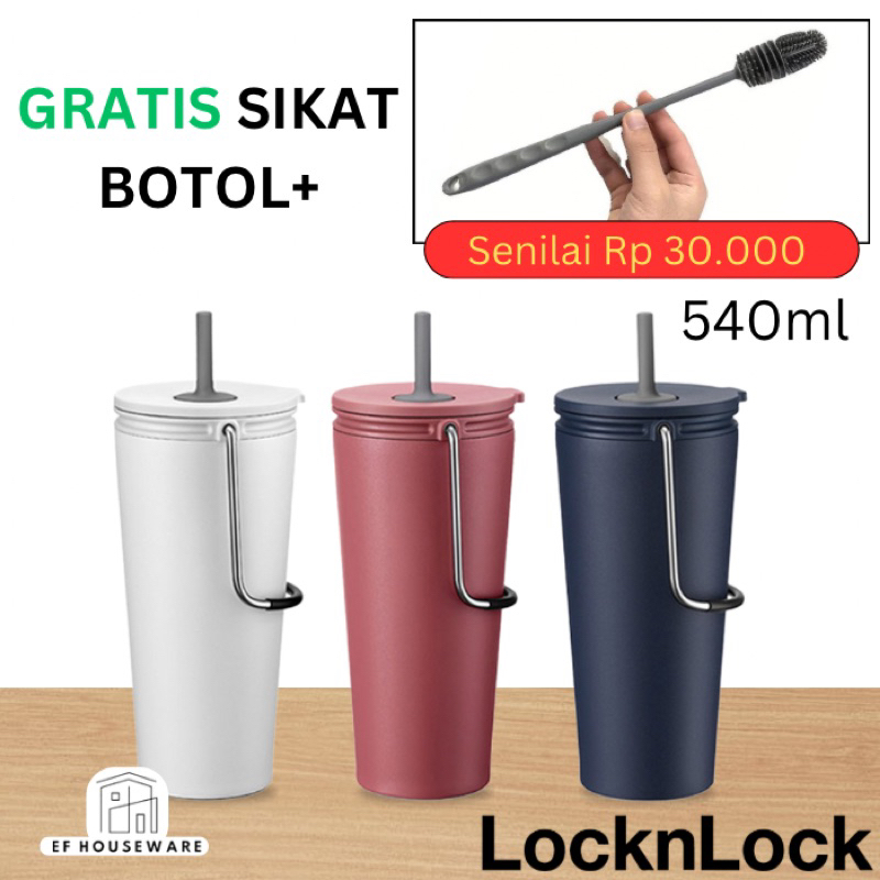 Jual LocknLock Bucket Tumbler Straw 540ML LHC4268 | Shopee Indonesia