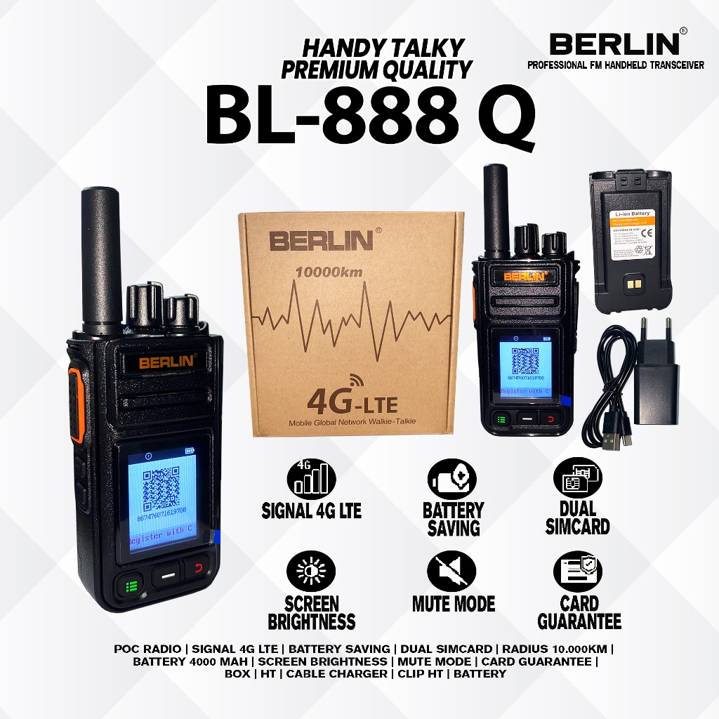 Jual HT POC 4G BERLIN BL-888 Q sim card mobile network walkie talkie ...