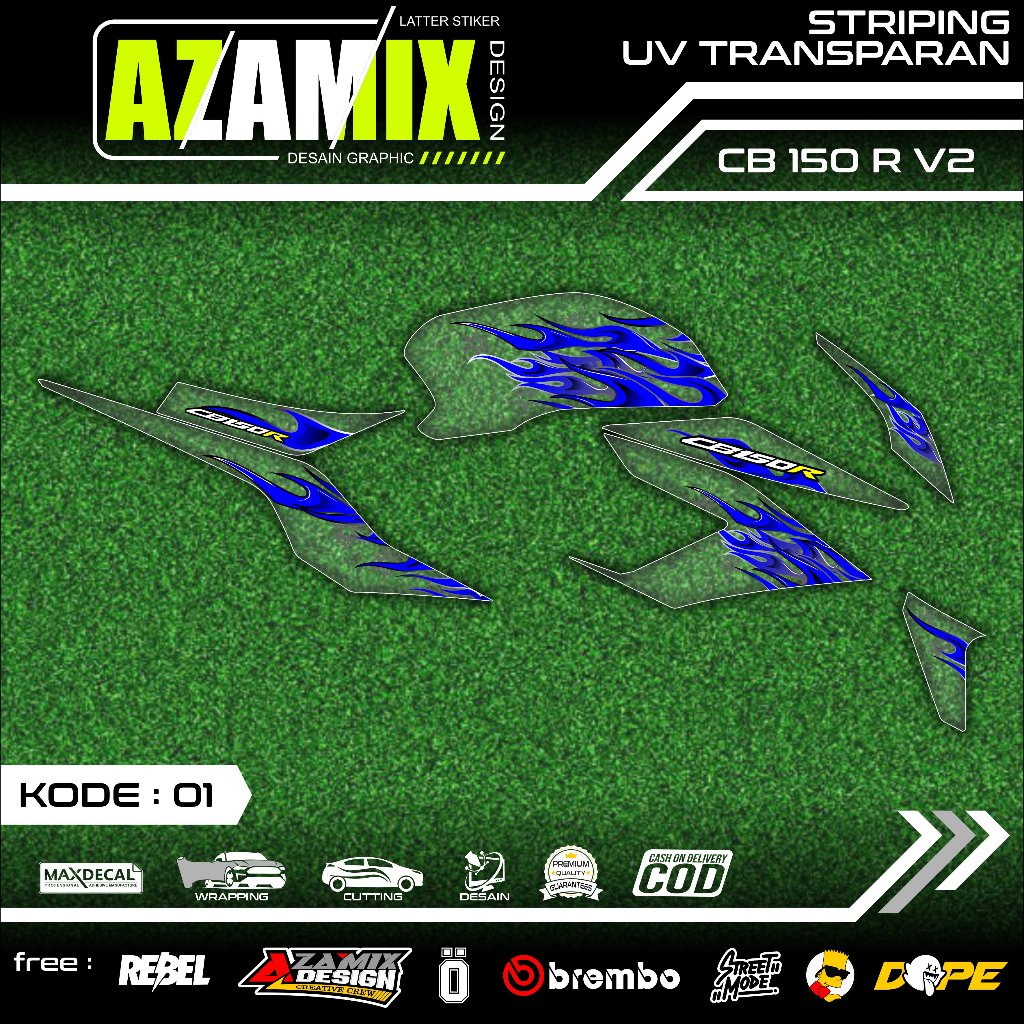 Jual 299 STRIPING TRANSPARAN CB 150R V2 - STRIPING TRANSPARAN CB 150R ...