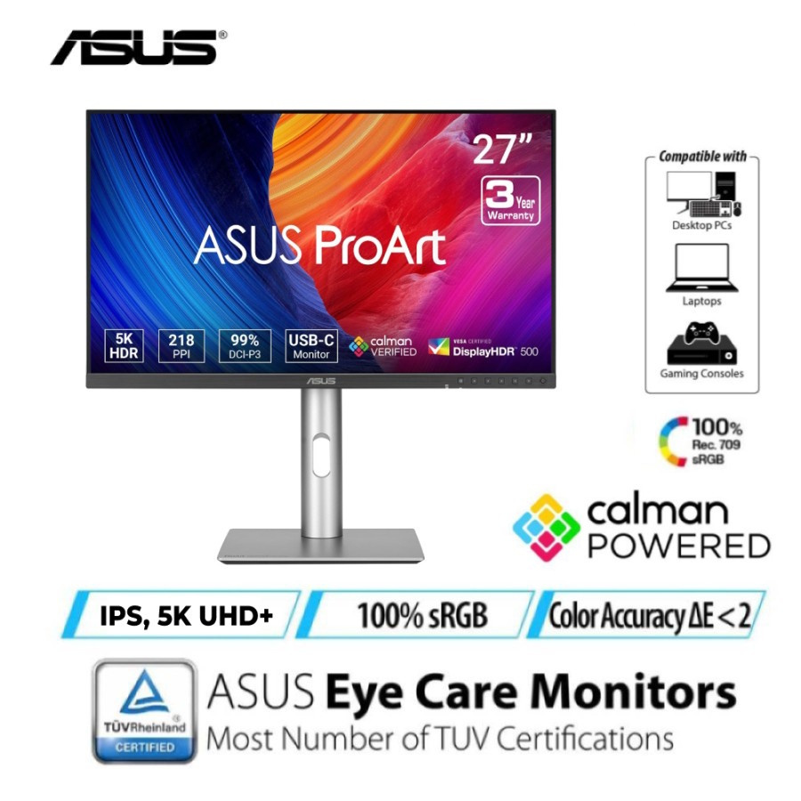 Jual ASUS ProArt Display 5K PA27JCV Professional Monitor 27-inch,IPS ...