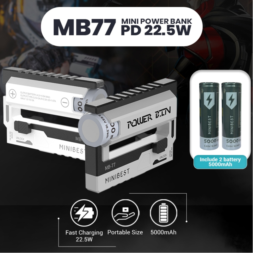 Jual Mini Powerbank MB77 2x 5000mAh Tactical Power Supply Power Bin ...