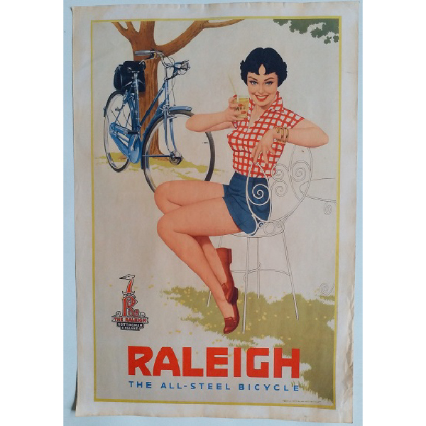 Jual Vintage Iklan kertas Sepeda onthel RALEIGH BICYCLE zaman kolonial ...