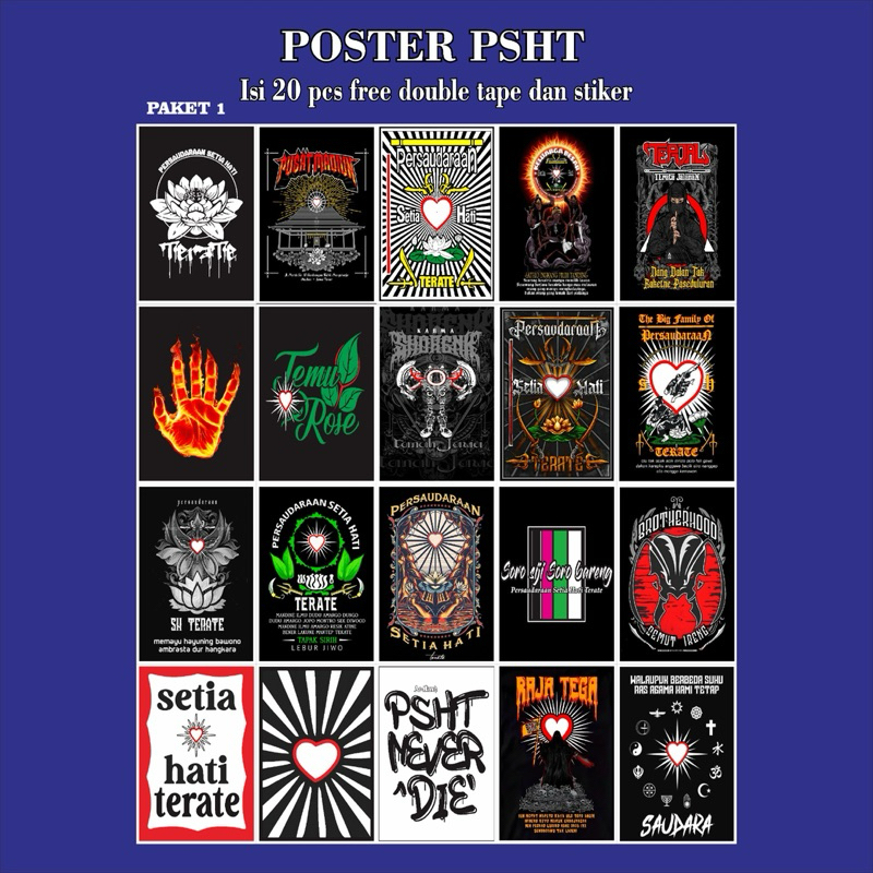 Jual POSTER PSHT / TERATE Bonus solasi bolakbalik ,Free stiker | Shopee ...