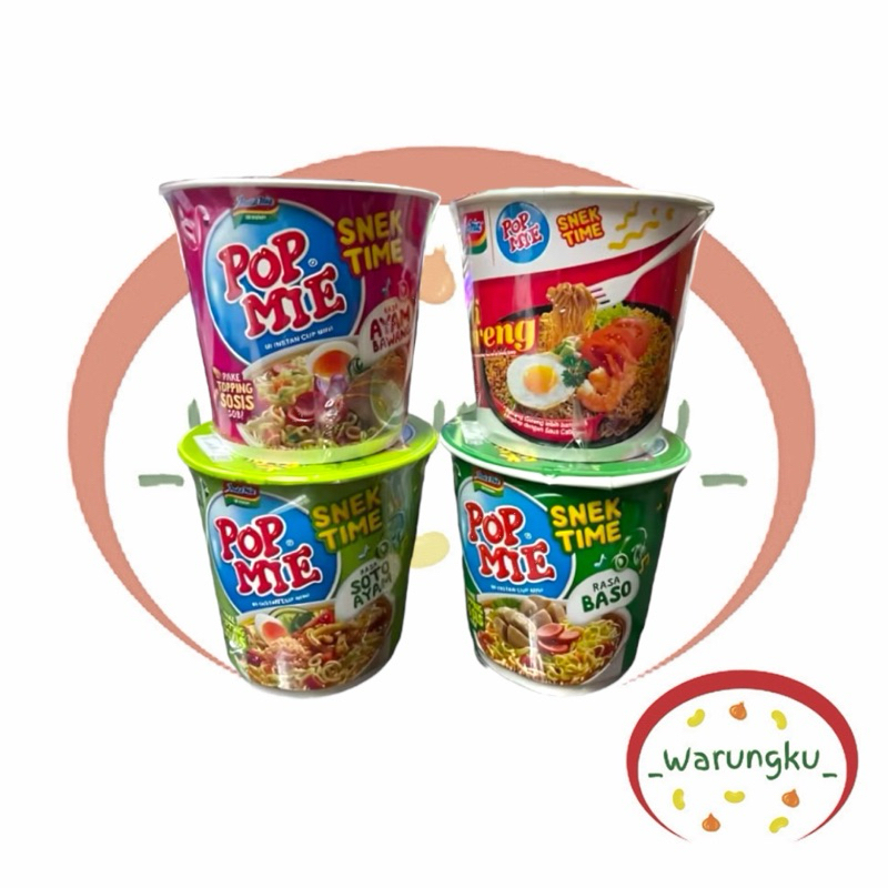 Jual Pop Mie MINI 34gr Mie Cup SNEK TIME Seduh Rasa Ayam Bawang Baso ...