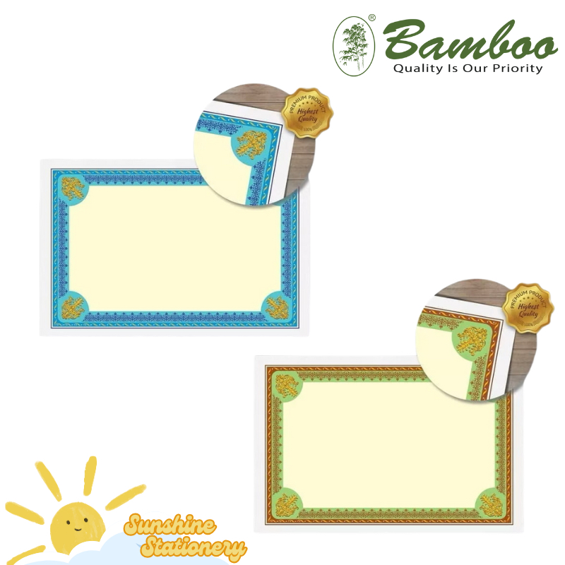 Jual [PAK/50LBR] BAMBOO Blanko Kertas Piagam Sertifikat Kartu Tik Folio ...