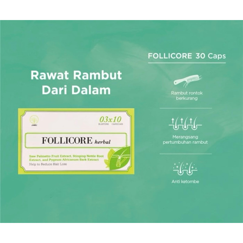 Jual ERHA Follicore Herbal 30Caps - Suplemen Kesehatan Rambut | Shopee ...