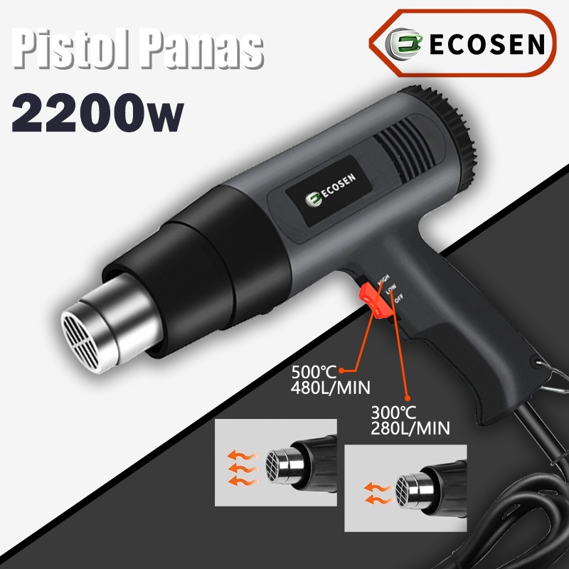 Jual ECOSEN 2000W heat gun air hot gun pistol H&L Pro Senapan Panas ...