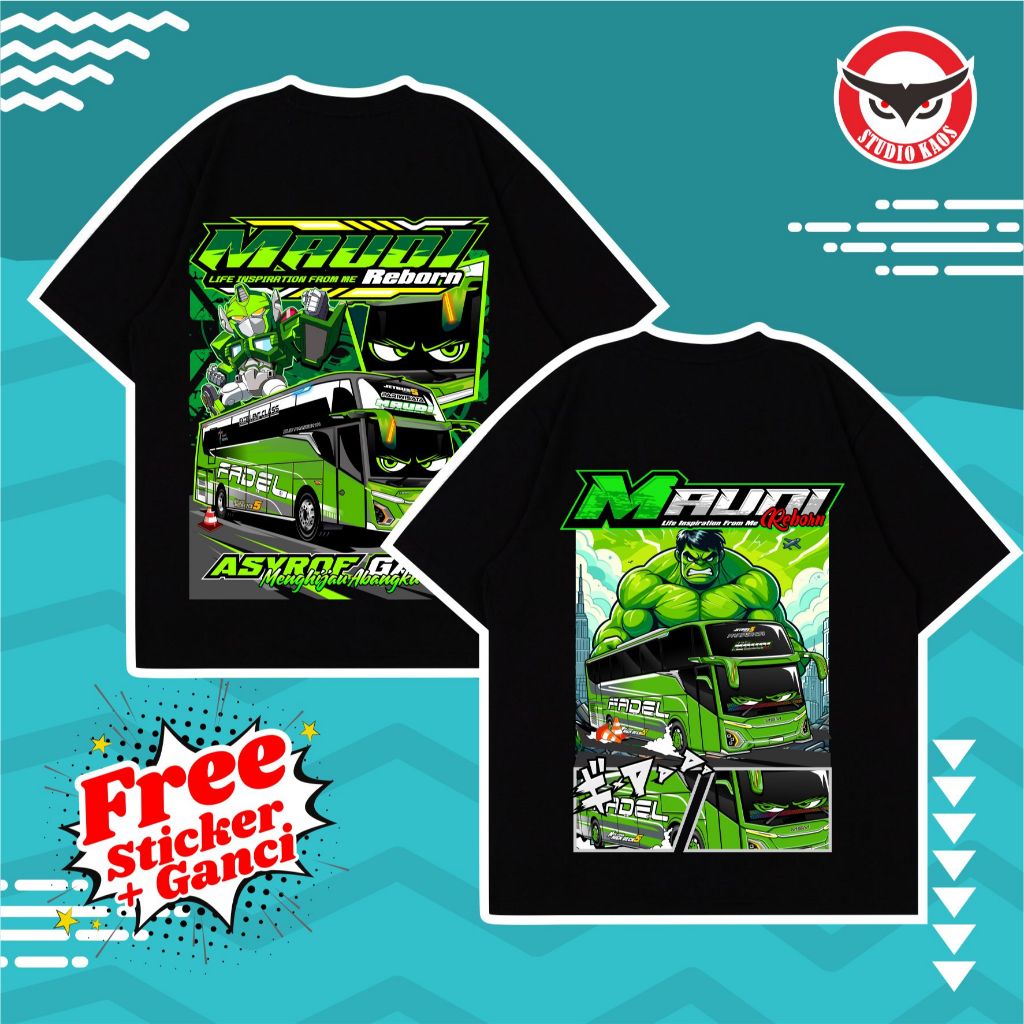 Jual (free sticker maudi + ganci)KAOS BUSMANIA MAUDI ASYROF JB5 COTTON ...