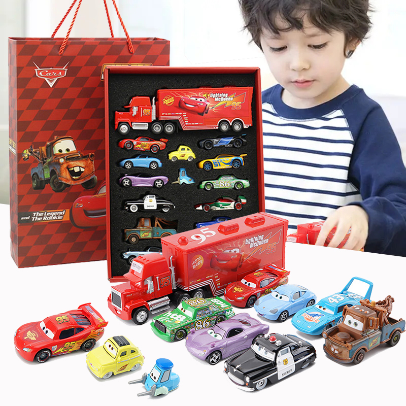 Jual Mobil Mainan Disney Pixar Cars Trailer Set Metal Besi 1 : 55 alloy ...