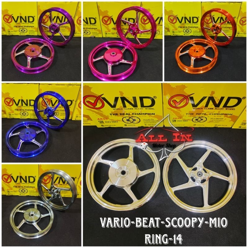 Jual VELG VND RACING AK 55 BEAT FI POP/VARIO 125 KZR VARIO 150 VARIO 160/SCOOPY/MIO SPORTY SMILE ...