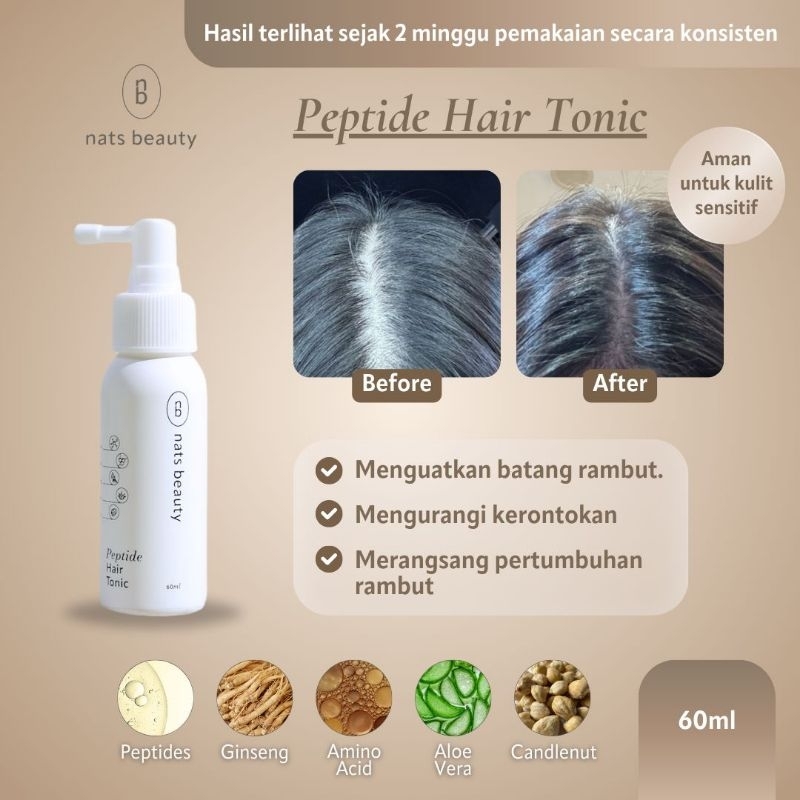 Jual Nats Beauty Peptide Hair Tonic 60ml | perawatan rambut rontok ...