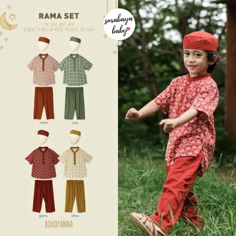 Jual RAMA SET / HARUN SET KOKO ANAK BOHOPANNA SURABAYABABY | Shopee Indonesia