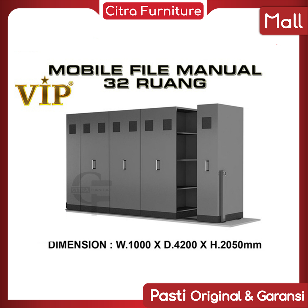 Jual VIP® Mobile File Manual Sistem Roll O Pack 32 Compartment Lemari ...
