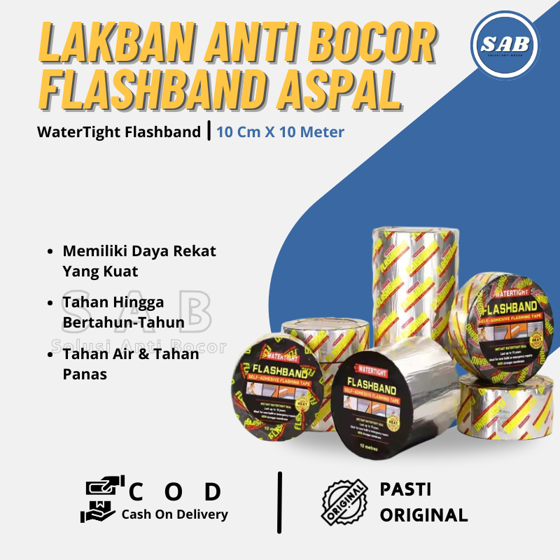 Jual Lakban Anti Bocor Lem Talang Air Tambal Atap Tahan Panas WaterTight Flashband Aspal 10cm x ...