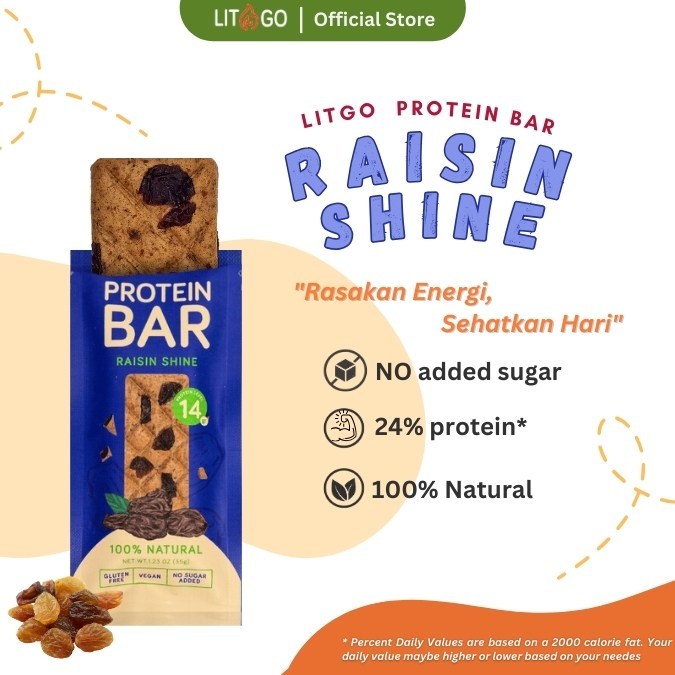 Jual Litgo Protein Bar Kismis Raisin Rendah Kalori Tinggi Protein Sehat ...