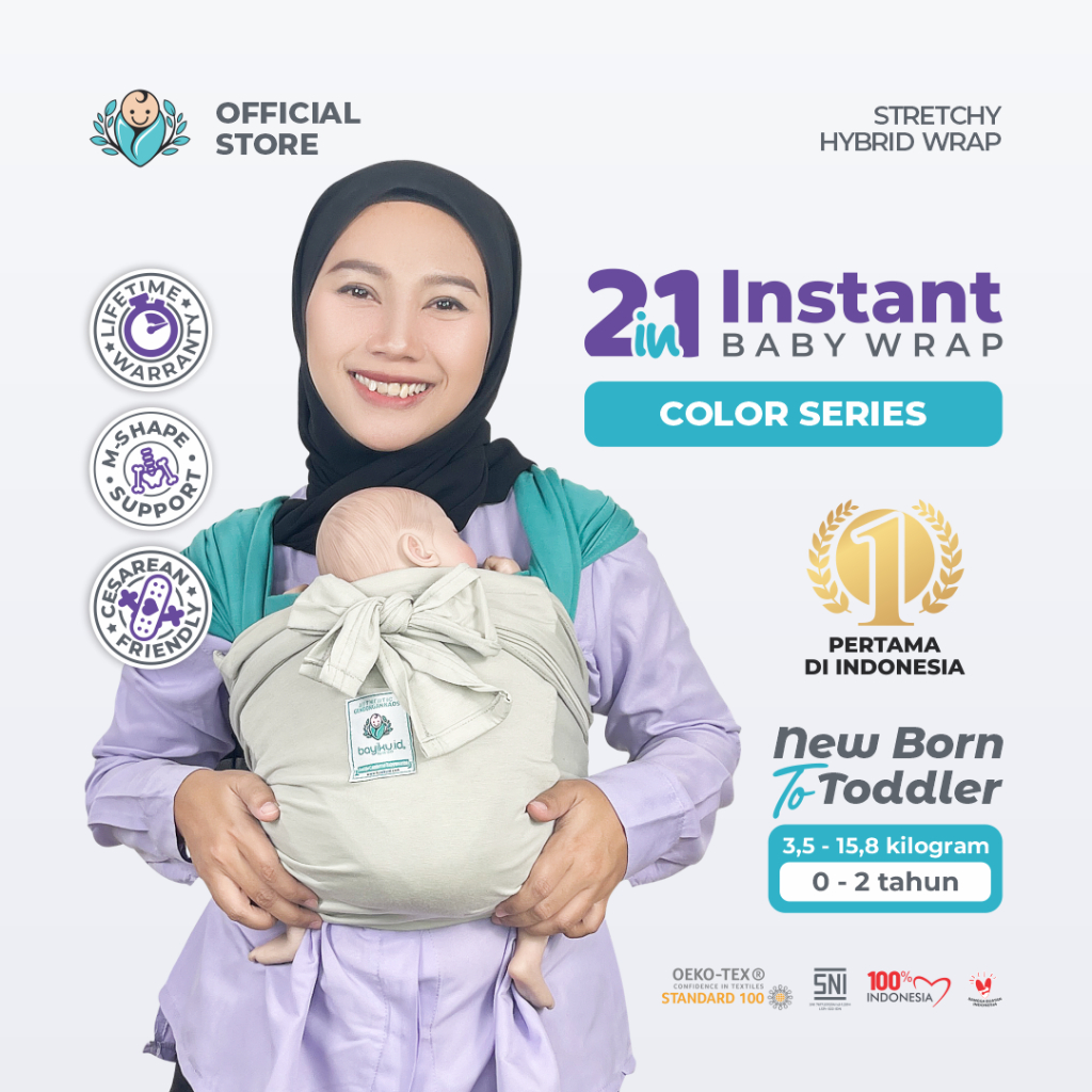 Jual BAYIKU.ID 2in1 Instant Baby Wrap Geos 2in1 Instant Gendongan Bayi ...