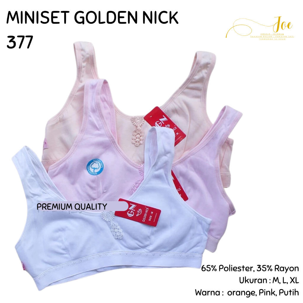 Jual ISI 3 / Miniset GOLDEN NICK 377 / Pakaian Dalam Remaja ABG Kait ...