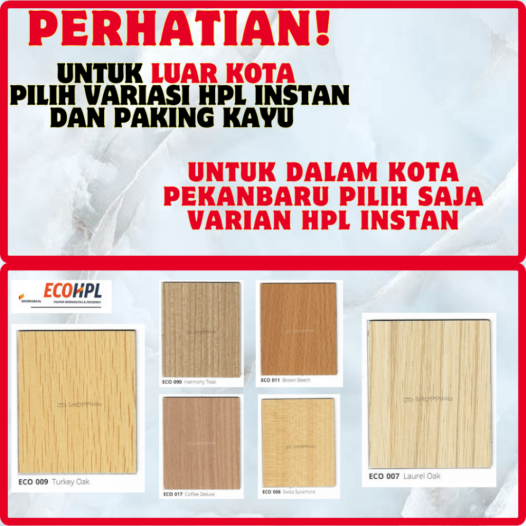 Jual (LUAR KOTA WAJIB PALLET KAYU)HPL ECO007/009/006/090/014/017/011 ...