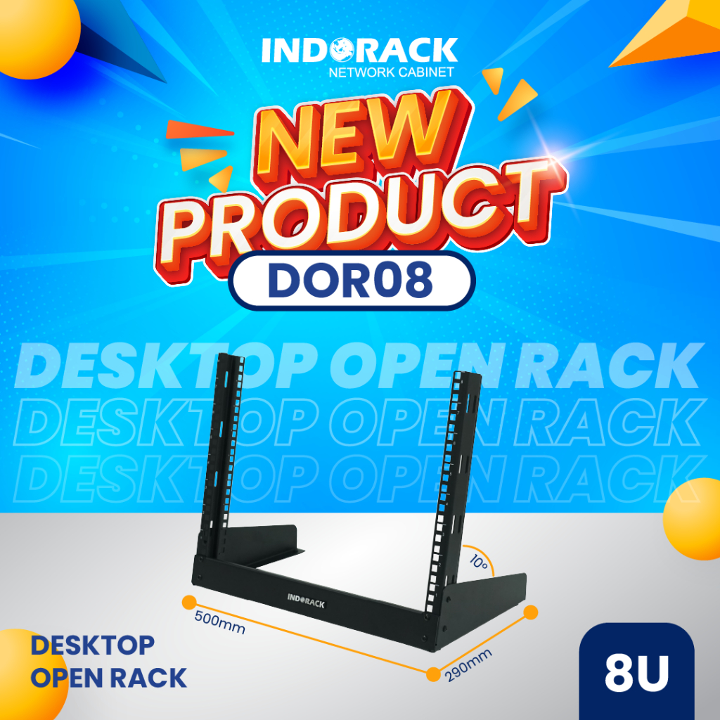 Jual Indorack Desktop Open Rack DOR08 8U Depth 290mm Rak Patch Panel ...