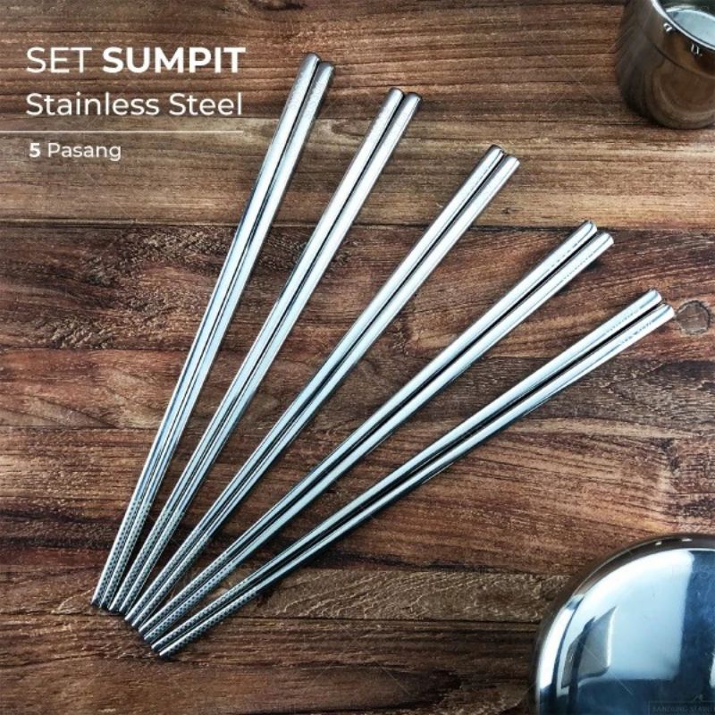Jual Sumpit Stainless Steel Set Anti Karat / Sumpit SS Korea ...