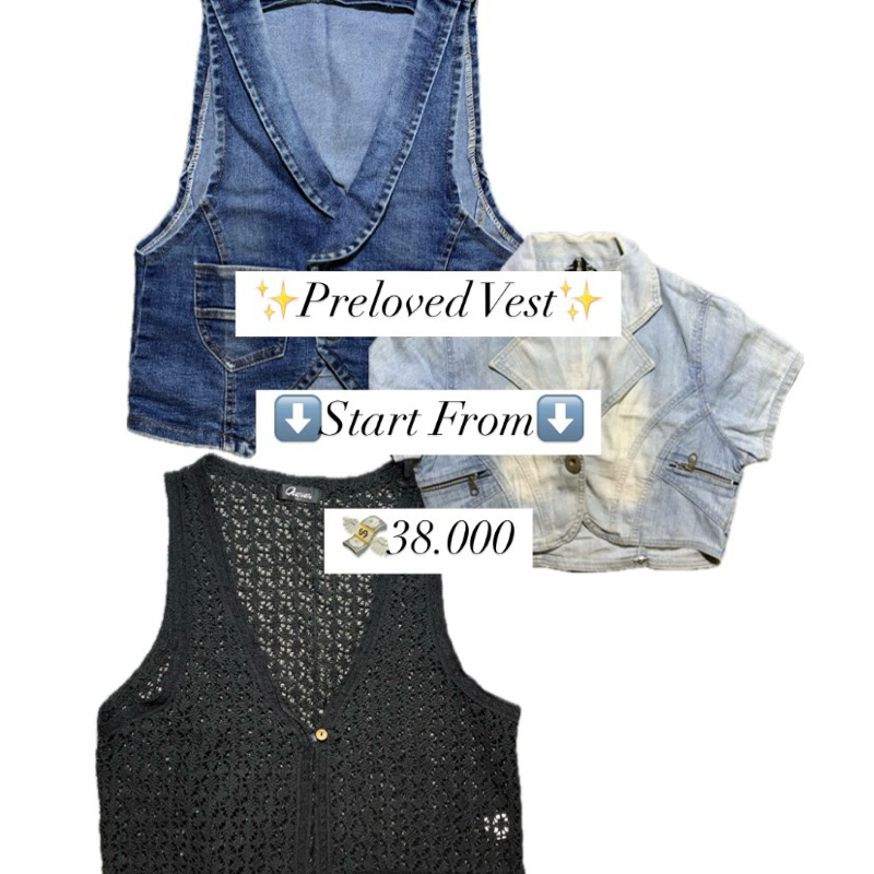 Jual PRELOVED VEST JEANS & RAJUT (baca deskripsi) | Shopee Indonesia