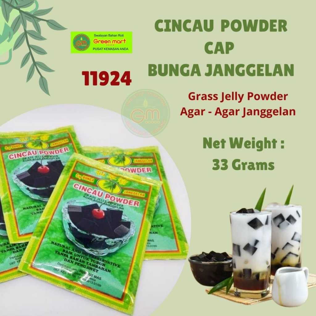 Jual Cincau Powder Bubuk Cincau Cap Bunga Janggelan 33 Gram Grass Jelly ...