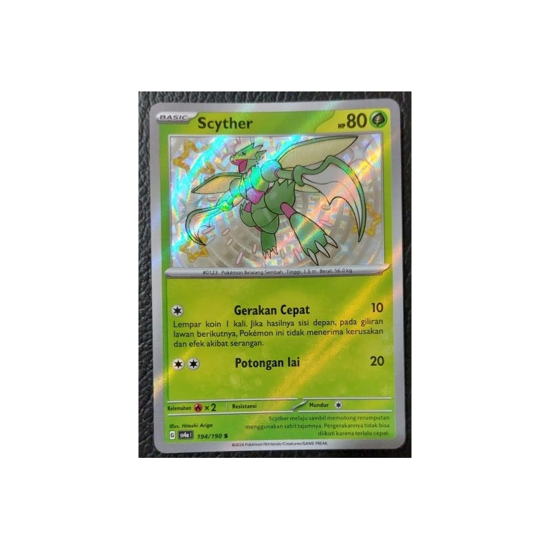 Jual Kartu Pokemon TCG - Scyther Shiny (sv4a) 312/190 | Shopee Indonesia
