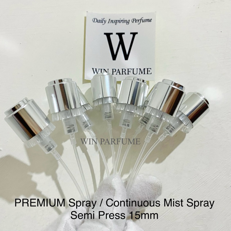 Jual PREMIUM Continuous Spray Semi Press Neck 15mm Mist Warna Silver ...