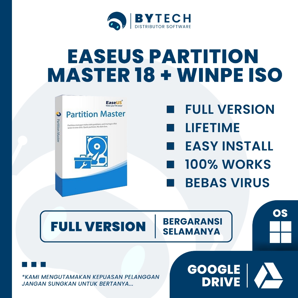 Jual EaseUS Partition Master 18.5.0 + WinPE ISO Full Version | Windows ...