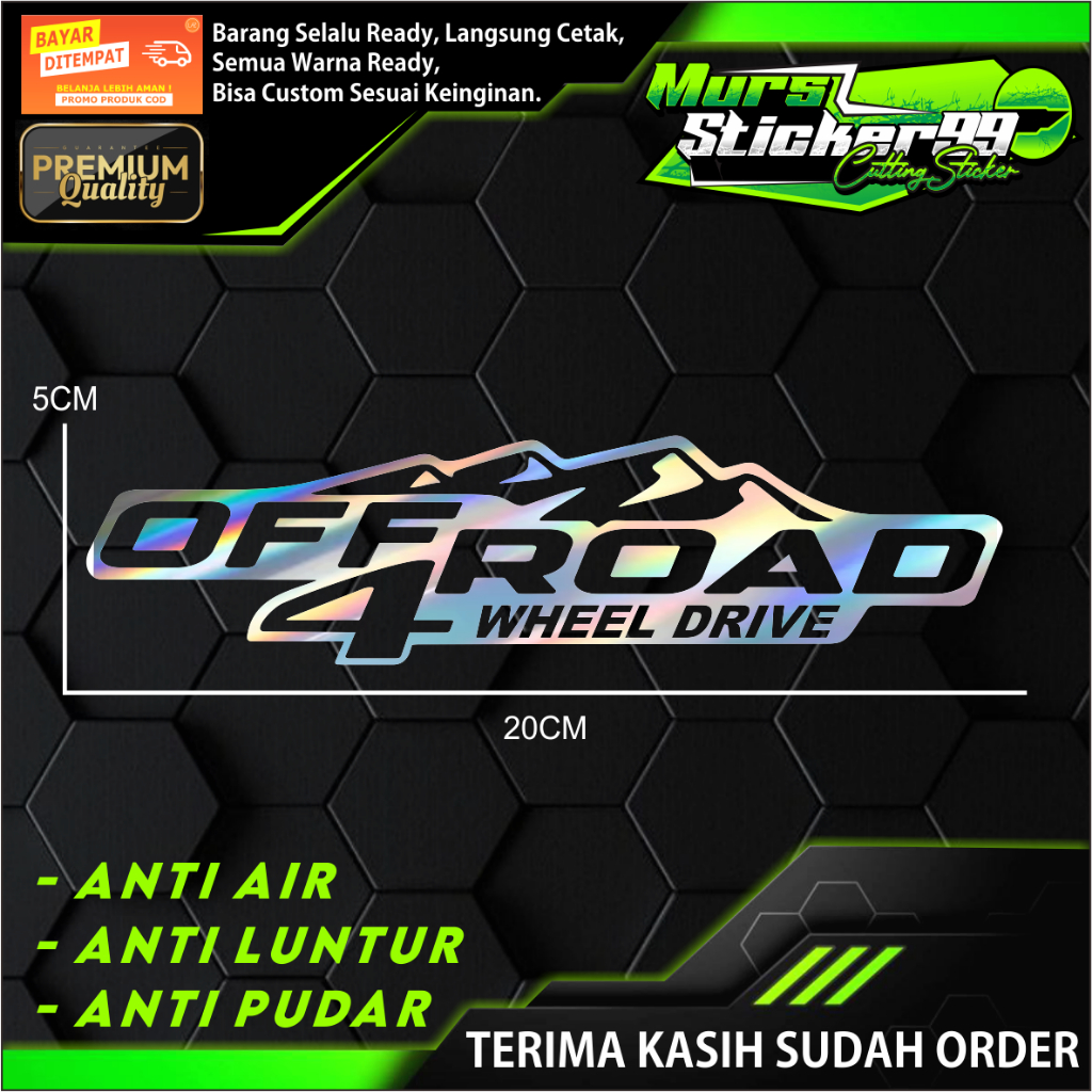 Jual Sticker Cutting OFF ROAD 4 WHEEL DRIVE GUNUNG Cocok Untuk Motor ...