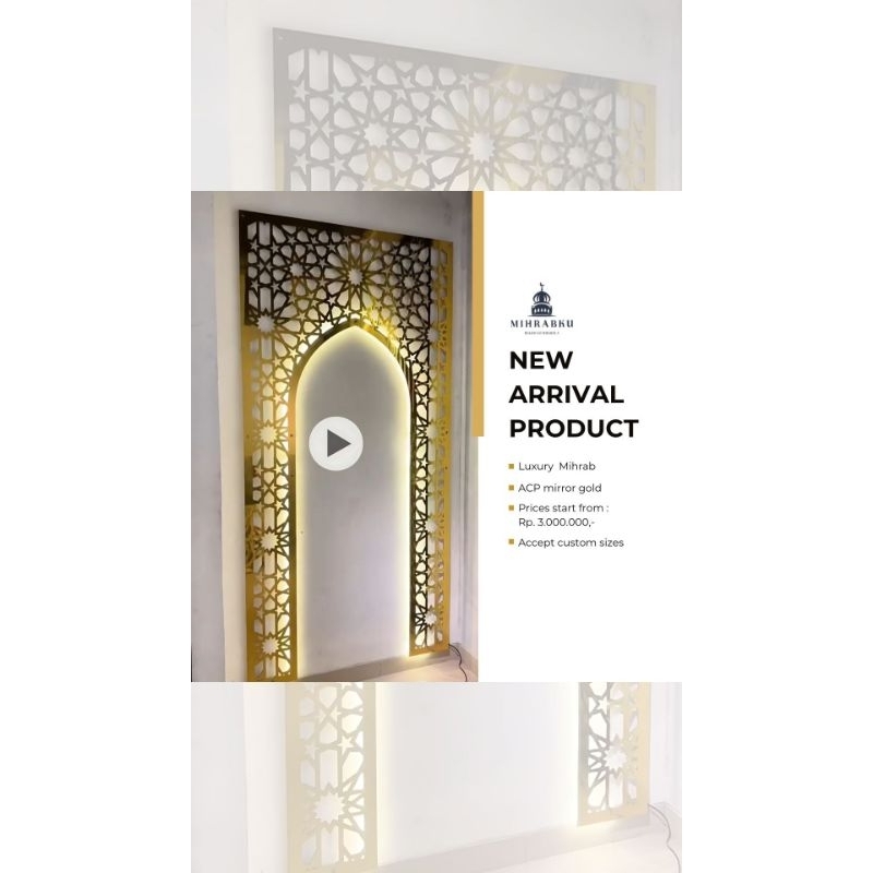 Jual Mihrab ACP mirror Gold Premium | Shopee Indonesia