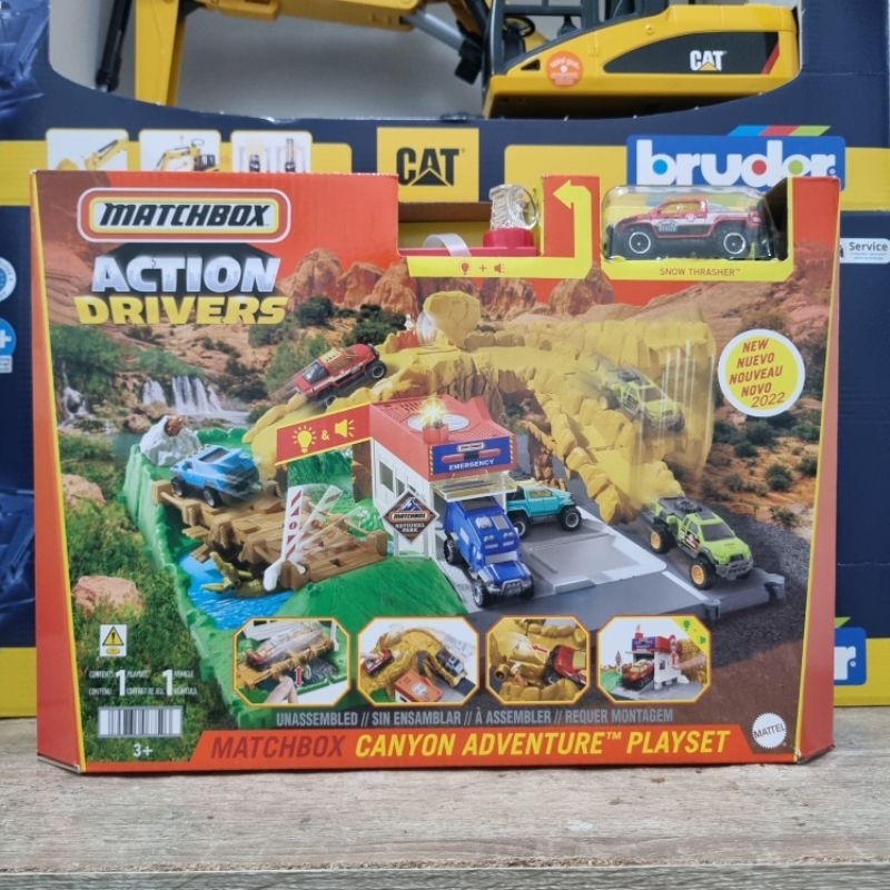 Jual Matchbox Action Drivers Canyon Adventure Playset -Trek Mobil Balap ...