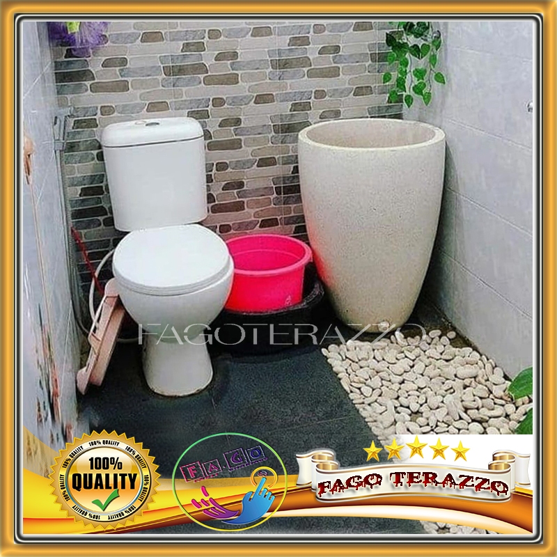 Jual Bak Mandi Marmer Teraso Besar Gentong (85 x 50 cm) | Shopee Indonesia