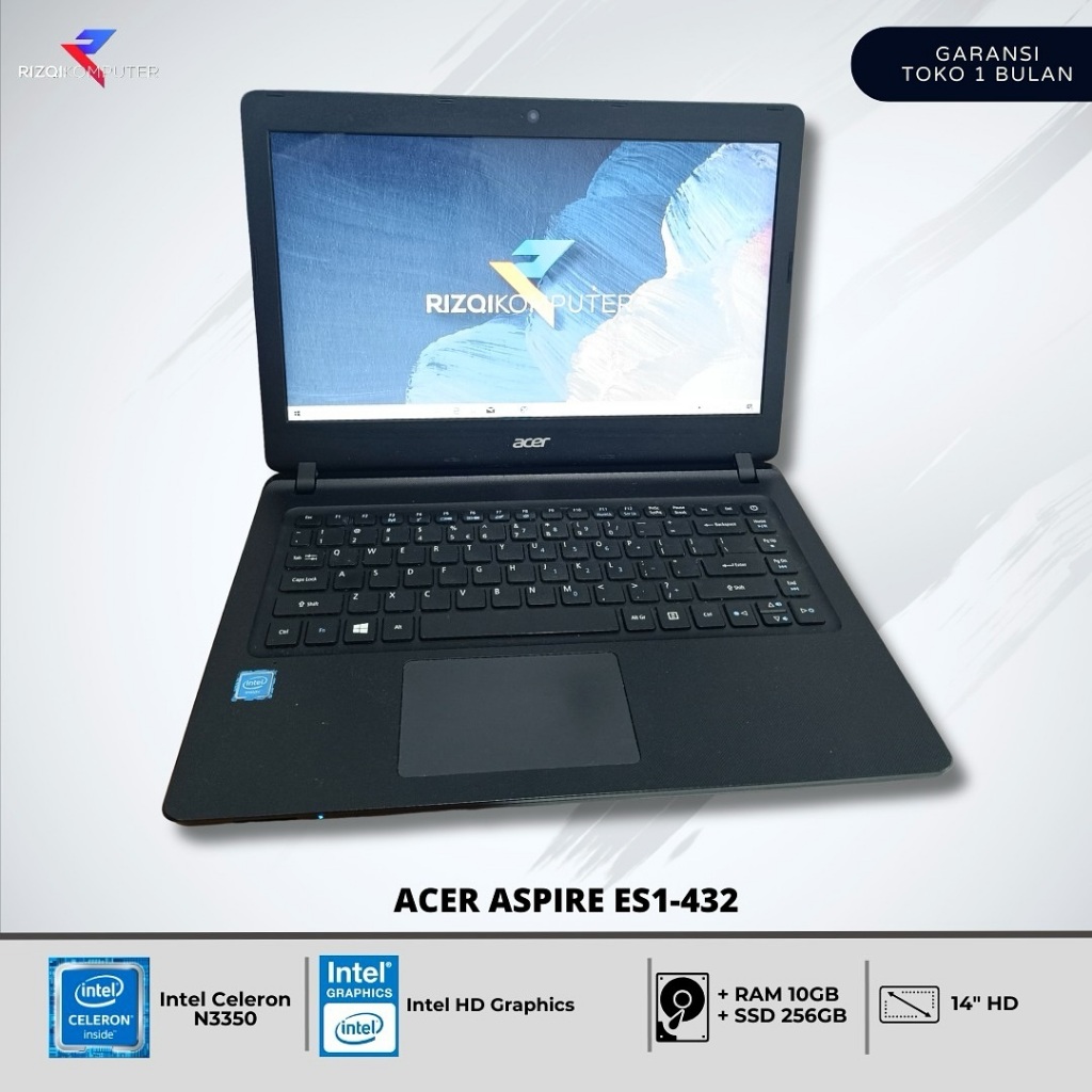 Jual Acer Aspire ES1-432 Intel Celeron N3350 Ram 10GB SSD 256GB sbaya ...