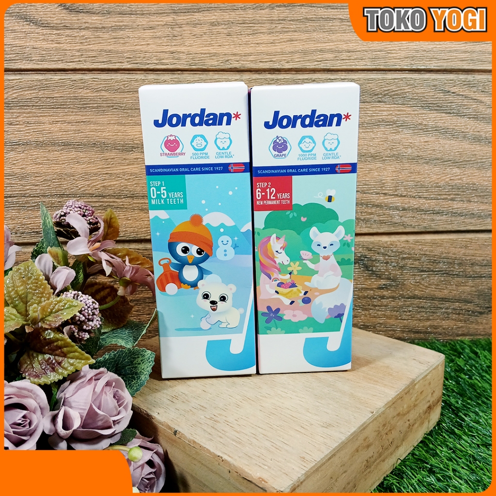 Jual JORDAN ORAL CARE KIDS TOOTHPASTE STEP 1 & STEP 2 75g || PASTA GIGI ...