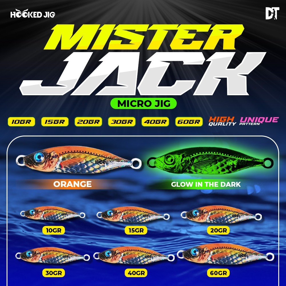 Jual Micro Jig Mister Jack By Premium Hooked Jig 10 15 20 Gram Metal Jig GID Glow in The Dark ...
