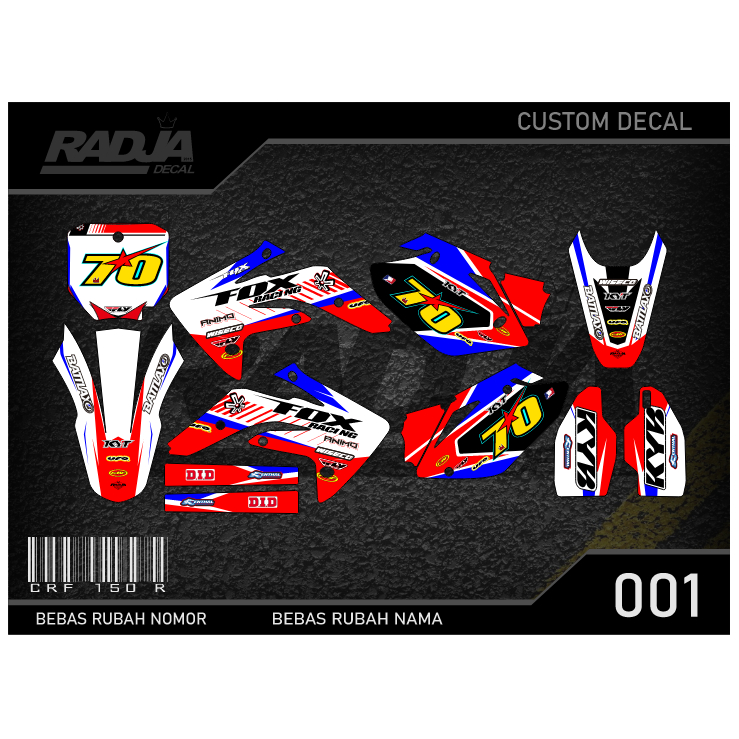Jual DECAL STICKER CRF 150 R (001) DEKAL STIKER FULLBODY 150R MERAH ...
