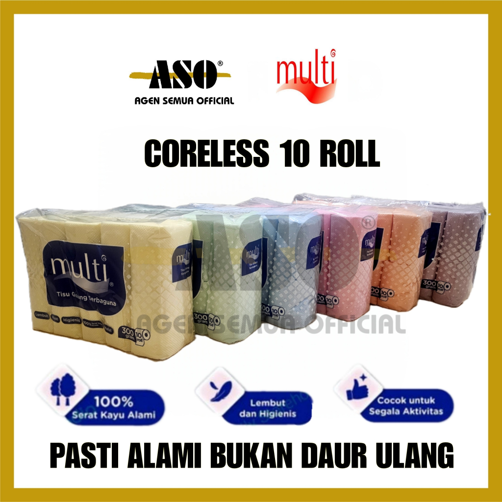 Jual Tisu Tissue MULTI Coreless Emboss Roll 2 Ply Tisu Gulung Serbaguna ...